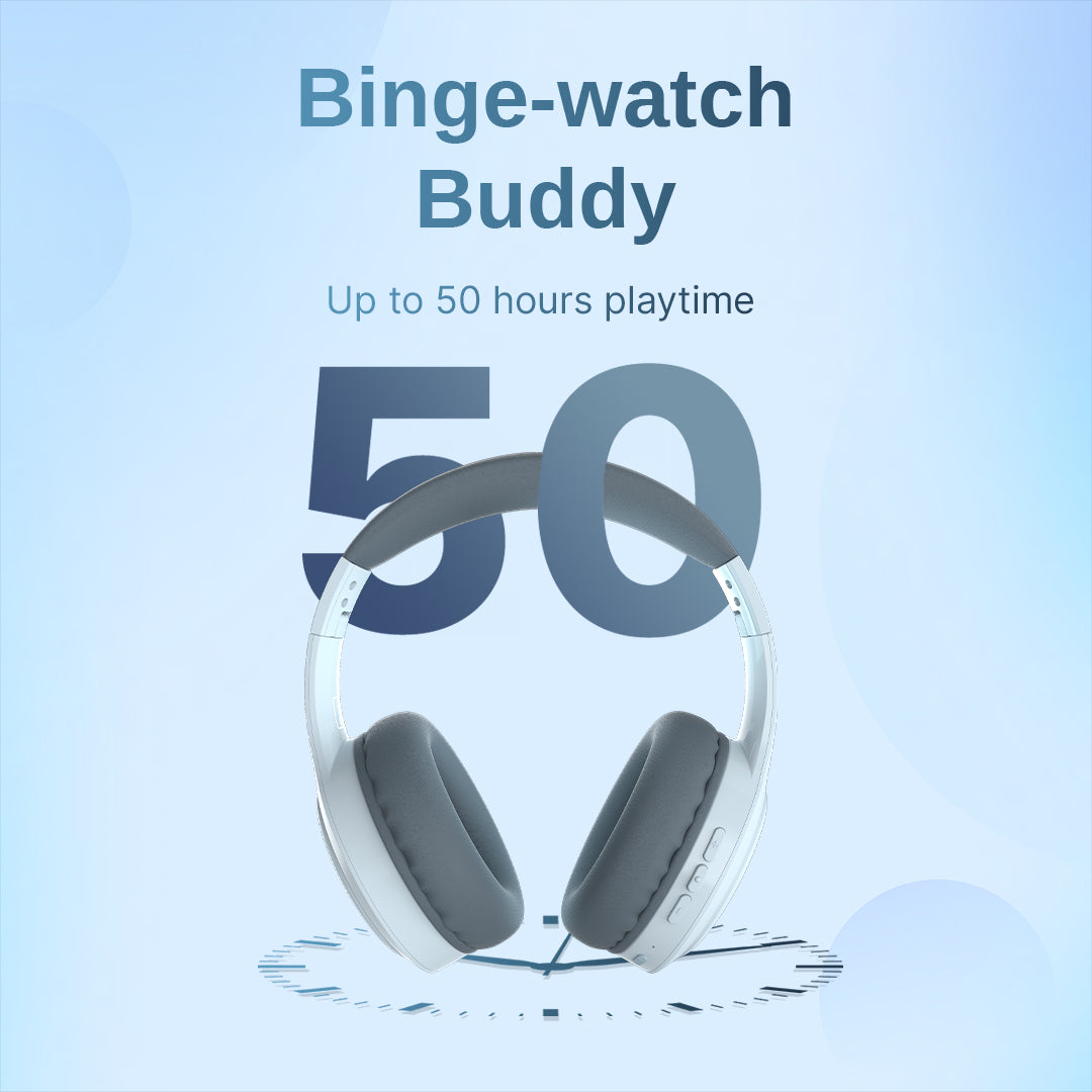 LEAF BASS PRO WIRELESS HEADPHONES-AQUA GREY