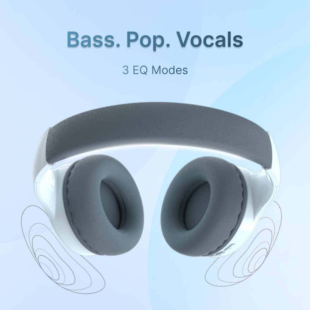 LEAF BASS PRO WIRELESS HEADPHONES-AQUA GREY