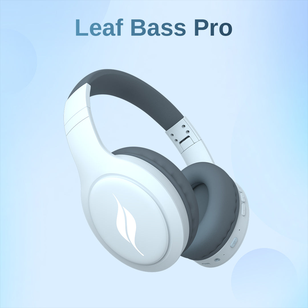 LEAF BASS PRO WIRELESS HEADPHONES-AQUA GREY
